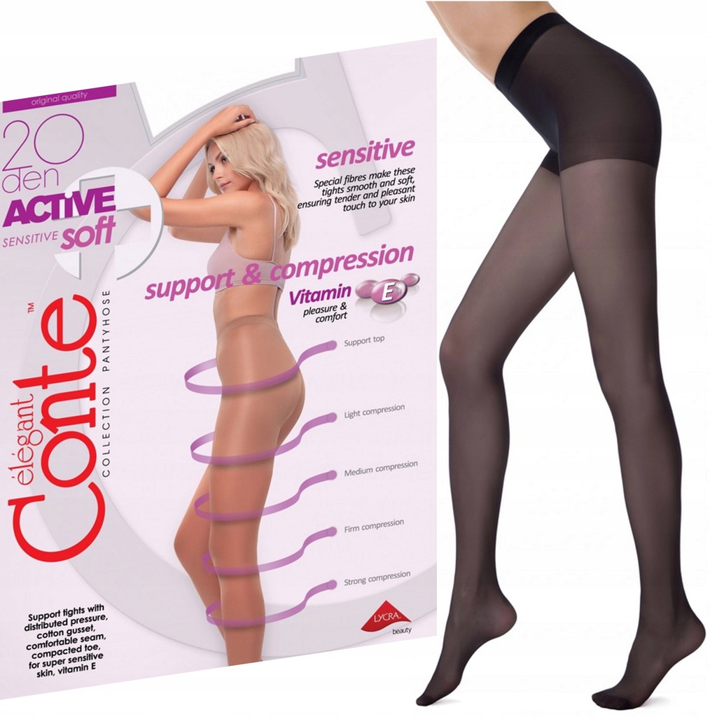 CONTE Rajstopy ACTIVE Soft 20 DEN vitamina E 4 ner - 11052472322 - oficjalne archiwum Allegro