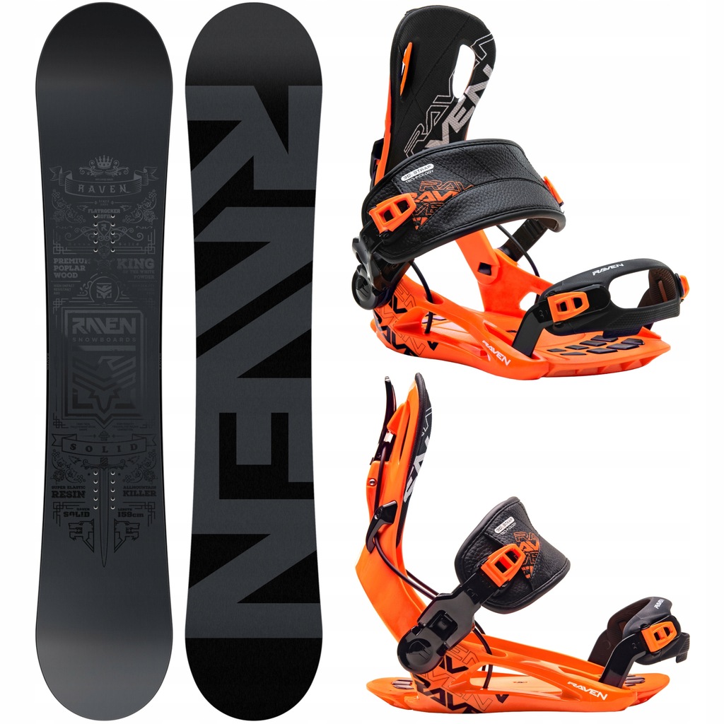 Snowboard RAVEN Solid Steel 168cm Wide + wiązania - 12997017819 ...