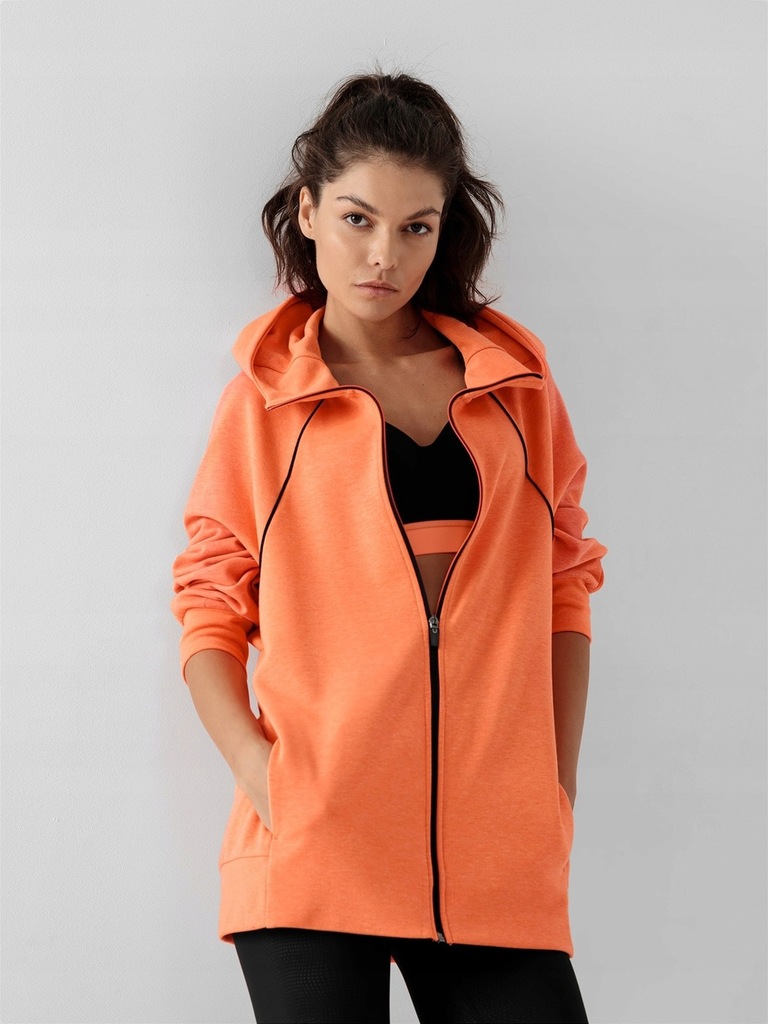 BLUZA DRESOWA ROZPINANA Z KAPTUREM OVERSIZE DAMSKA 4F - 15242803318 - oficjalne archiwum Allegro