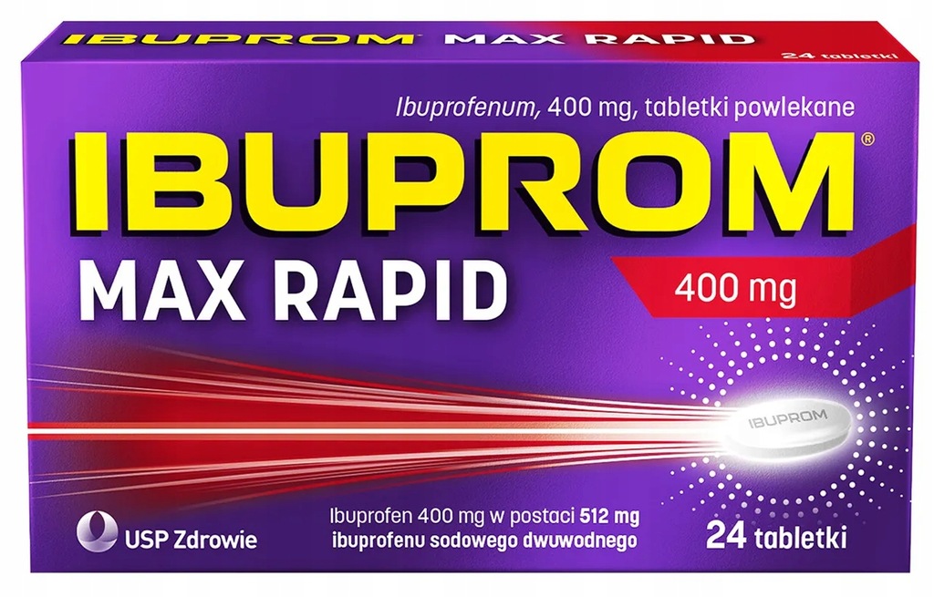 IBUPROM Max Rapid 400mg ból głowy gorączka 24 tabl - 13640006667 - oficjalne archiwum Allegro