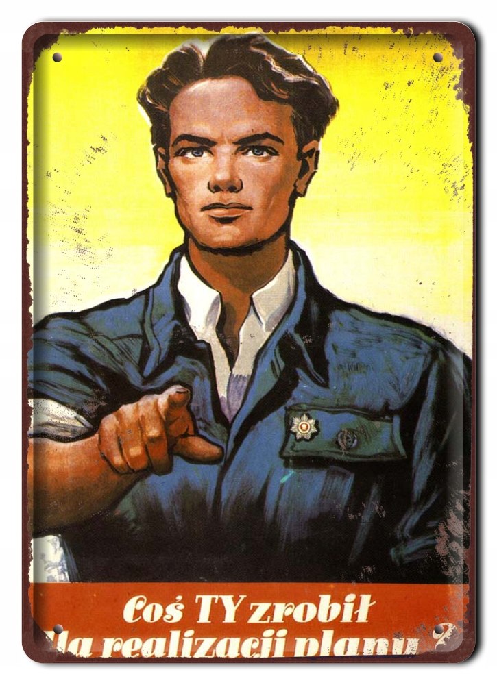 PRL METALOWY SZYLD PLAKAT TABLICZKA RETRO #05816 - 14977066763 ...