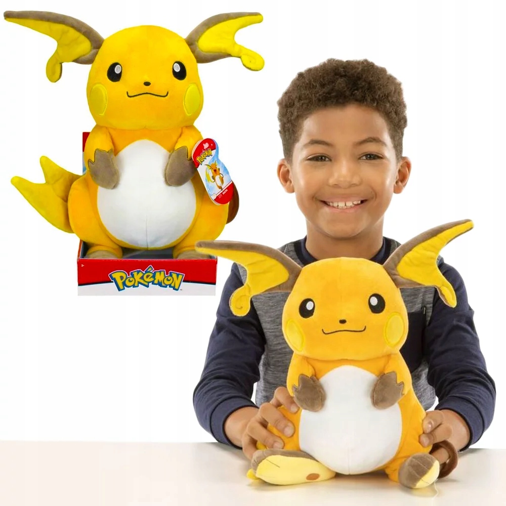 DUŻA MASKOTKA RAICHU POKEMON 30CM EWOLUCJA PIKACHU - 13726437448 ...