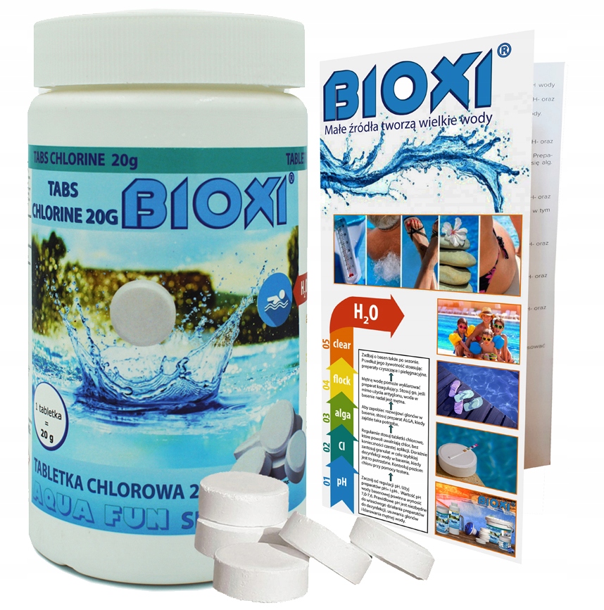 BIOXI MULTI TABLETKI DO BASENU CHLOR 20g 1kg - 10707079471 - oficjalne ...