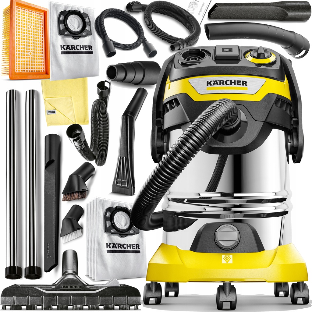 ODKURZACZ KARCHER WD6 NOWY + ZESTAW DO SAMOCHODU - 11753409049 ...