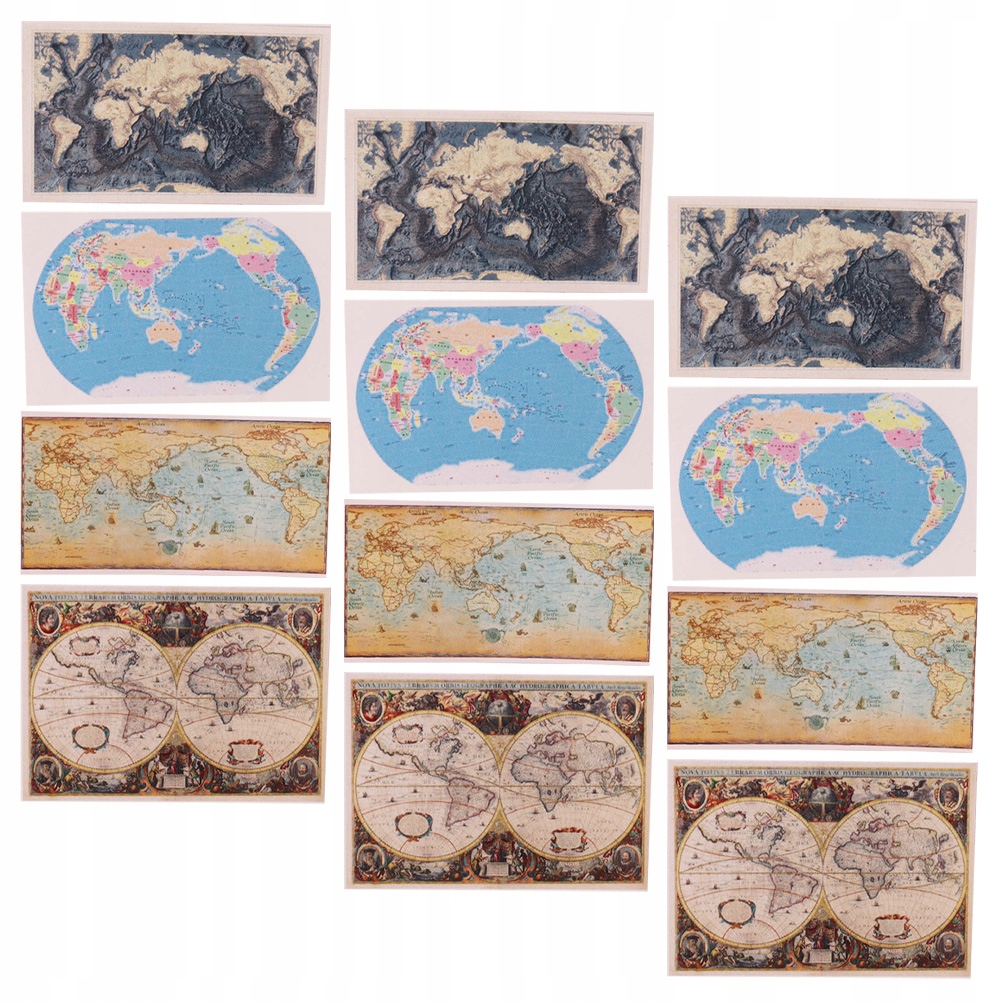 Mini Global Map Vintage Mini Map Doll House Wall - 14869956794 ...