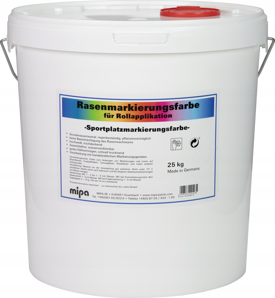 Farba do malowania linii na boisku - wałek, 25 kg - 9245469886 ...