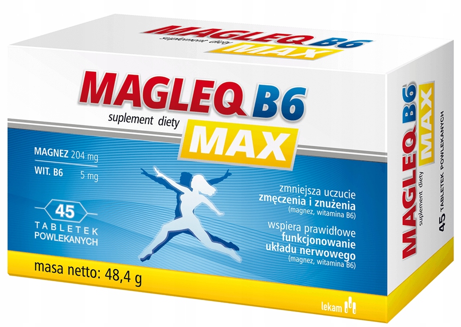 Magleq B6 Max 45 tabletek LEKKO USZKODZONE OPAKOWANIE - 17166926479 - oficjalne archiwum Allegro