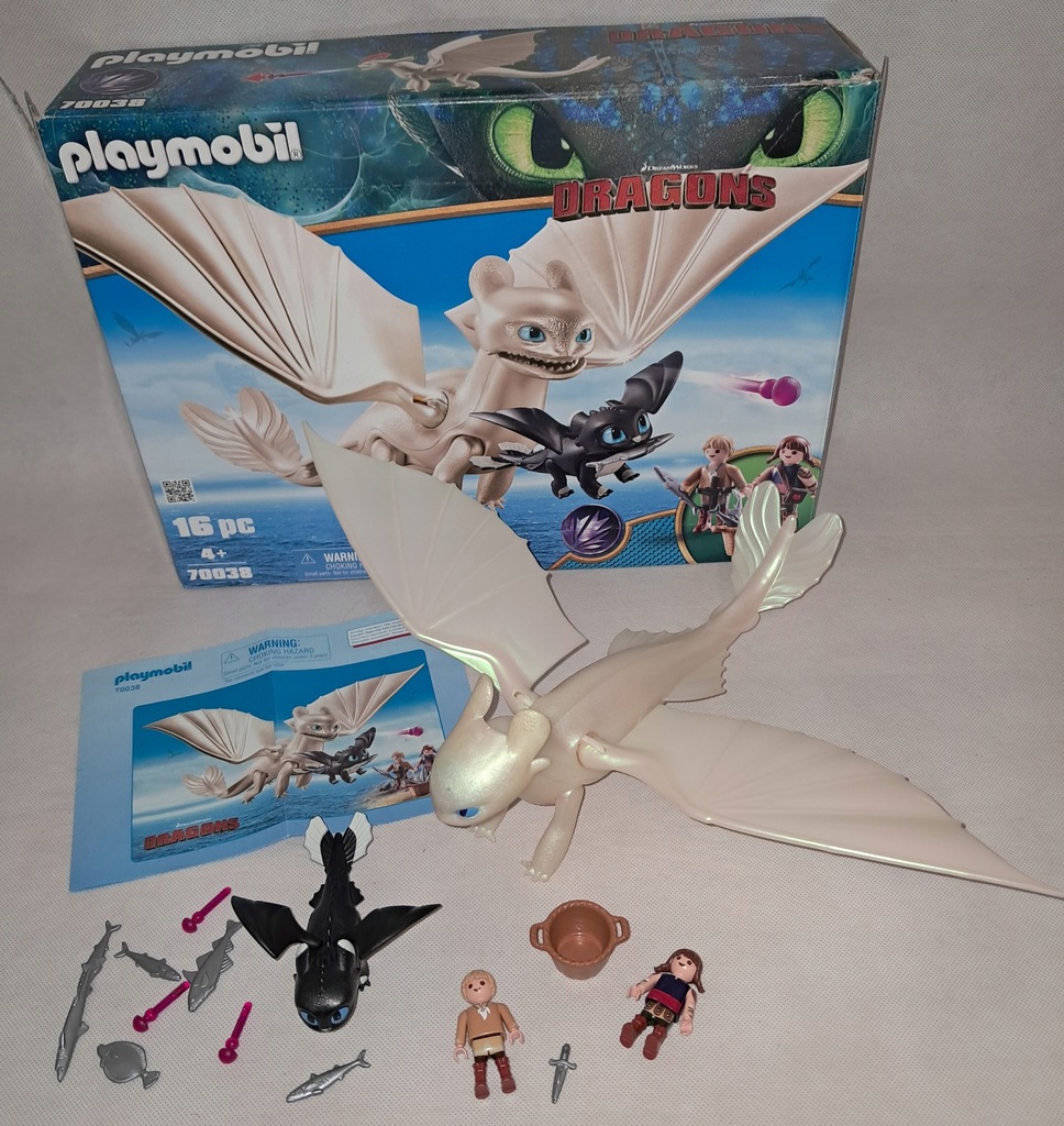 SMOK SZCZERBATEK + BIALA FURIA PLAYMOBIL Z BAJKI JAK WYTRESOWAC SMOKA ...