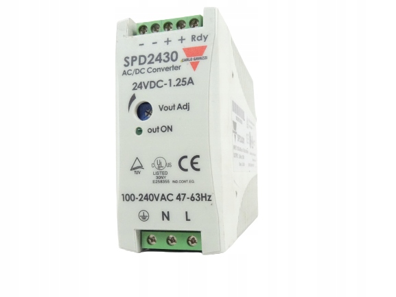Zasilacz 230/24VDC 30W na szynę TH SPD2430 Carlo - 13114155457 ...