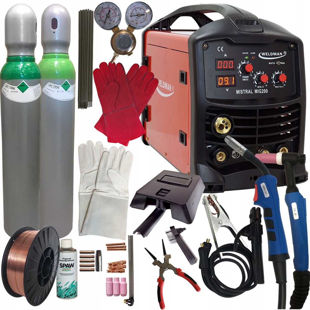 WELDMAN MISTRAL MIG 200 spawarka TIG MMA migomat - 8438059529 - oficjalne archiwum Allegro