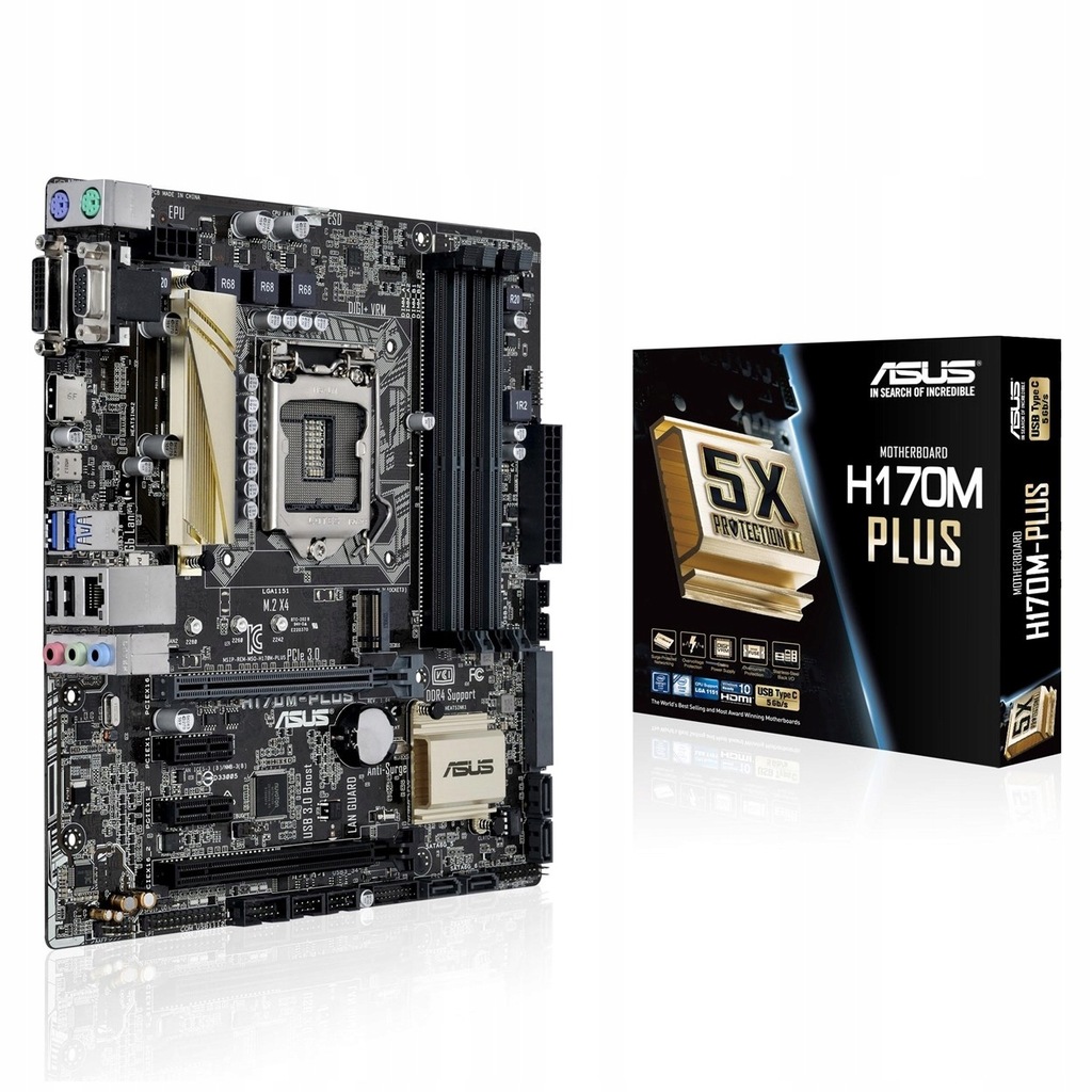 PŁYTA GŁÓWNA ASUS H170M-PLUS 1151 DDR4 - 9879314095 - oficjalne archiwum Allegro