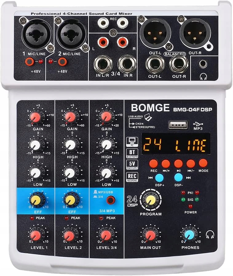 Interfejs audio USB Audio Mixer BOMGE 4-kanałowy - 13896864848 ...
