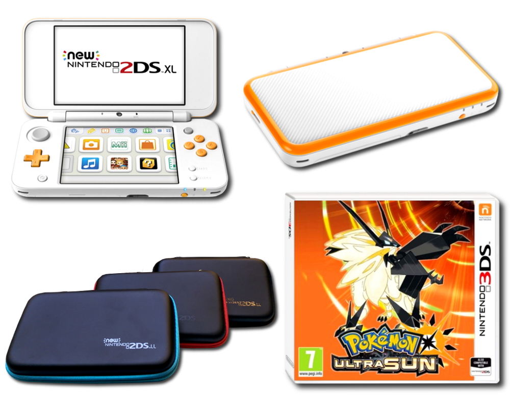 NEW NINTENDO 2DS XL WHITE ORANGE POKEMON ULTRA SUN - 7368774630 ...