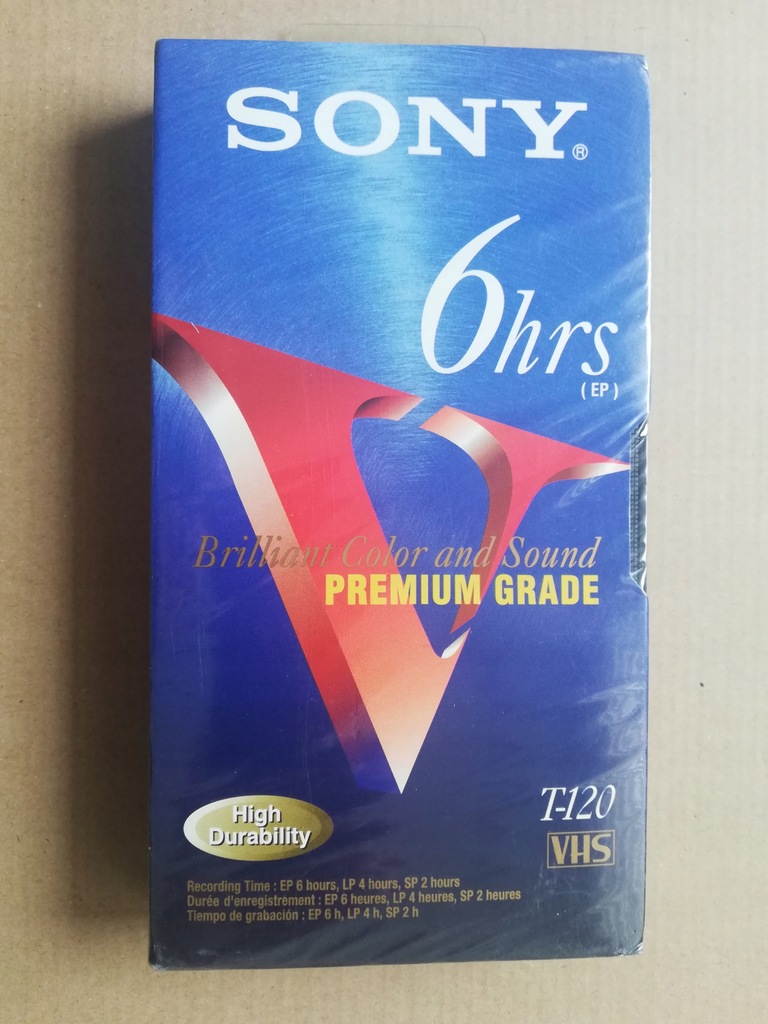Kaseta VHS SONY V PREMIUM GRADE 120 - FOLIA - 13566620613 - oficjalne archiwum Allegro