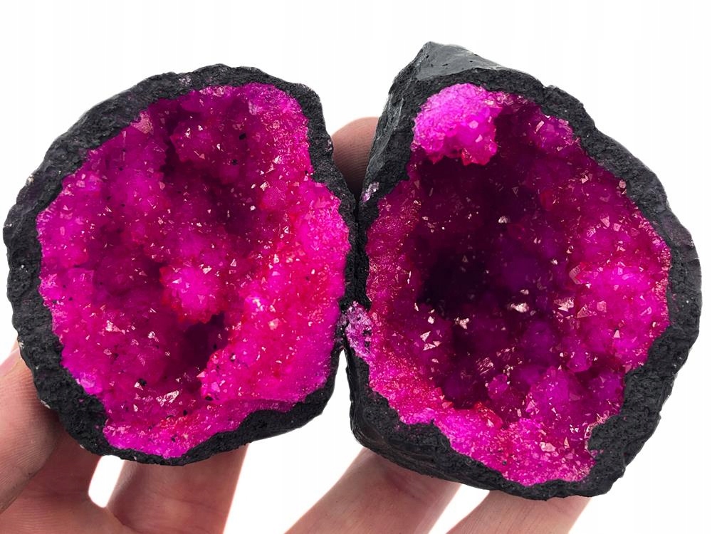 Zestaw - Geoda Kwarcowa Maroko 8cm x 7cm x 5cm. Naturalna, dobarwiana ...