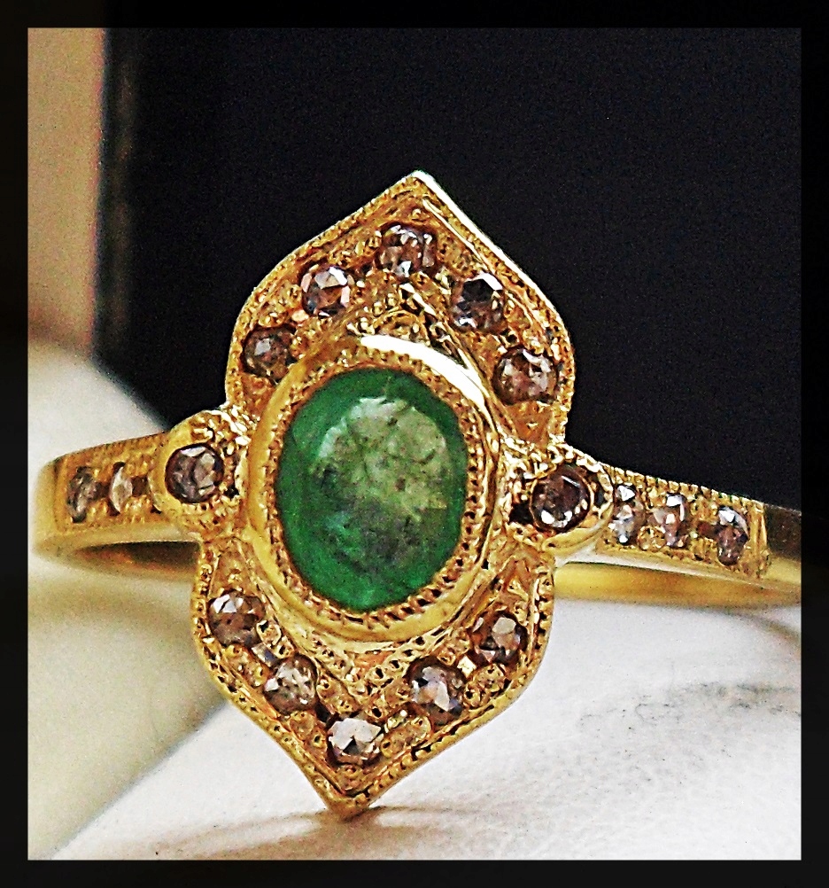 ANTYK LOOK NATURALNY SZMARAGD DIAMENTY STARA ROSJA - 14143886298 - oficjalne archiwum Allegro