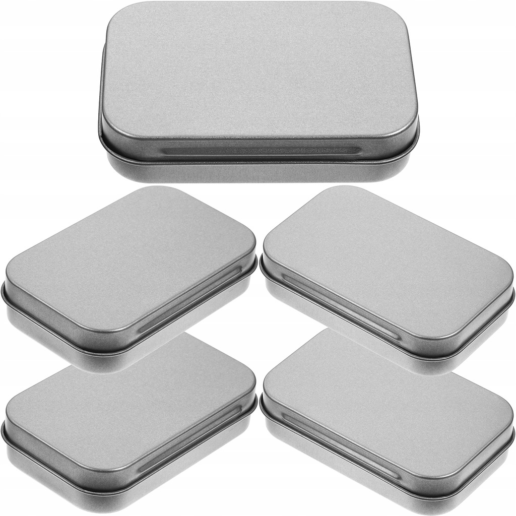 5pcs Metal Hinged Tin Box Empty Small Hinged Tin - 14451971231 ...