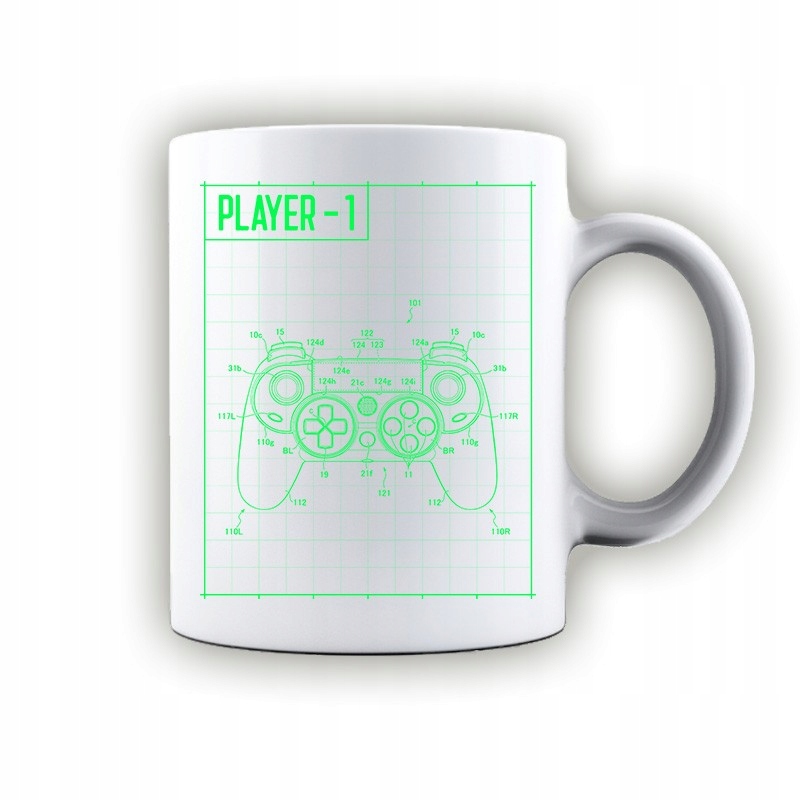 kubek ceramiczny dla gracza gamera pad rysunek tec - 9175315454 - oficjalne archiwum Allegro