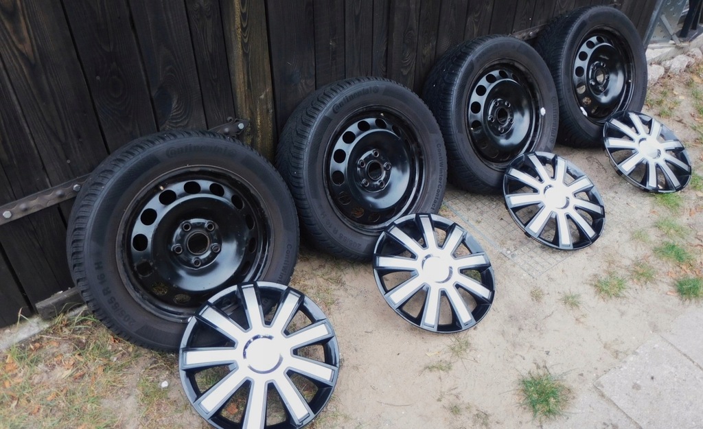 Audi VW Skoda koła felgi stalowe 6Jx16 5x112 ET50 opony zimowe 205/55 ...