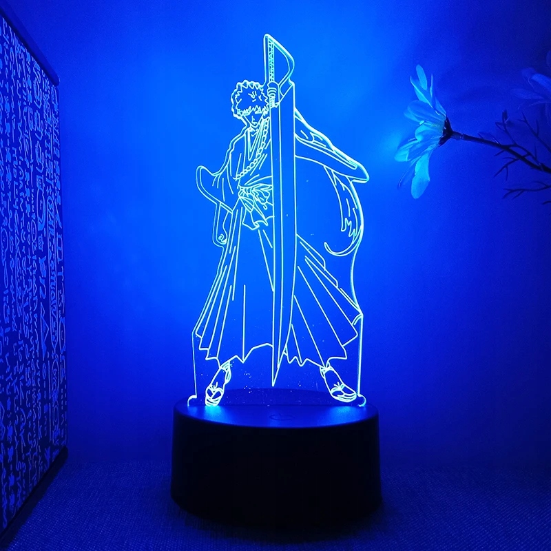 Bleach Anime rysunek 3d Led lampa do sypialni Manga Action Night Lights ...