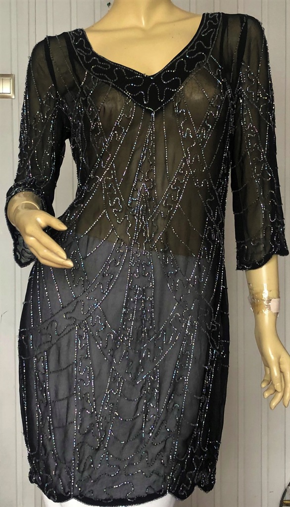 Donna by Mario Conti sukienka tunika cekinowa M - 12927455973 ...