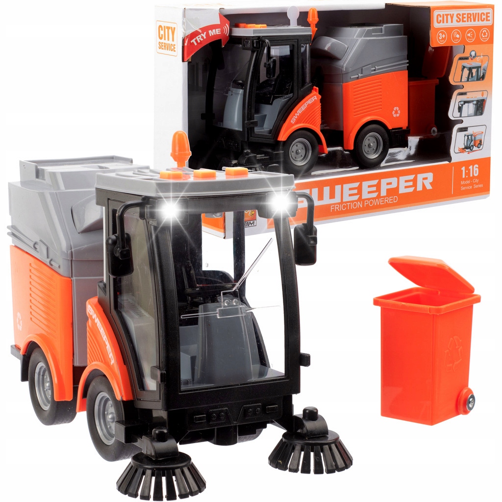 ZAMIATARKA ŚMIECIARKA ULICZNA Sweeper LED + Dżwięk - 12640383531 ...