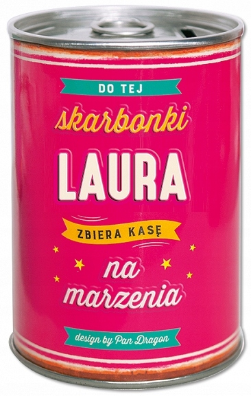 Puszka Skarbonka Vip z imieniem - Laura - 12575534291 - oficjalne archiwum Allegro