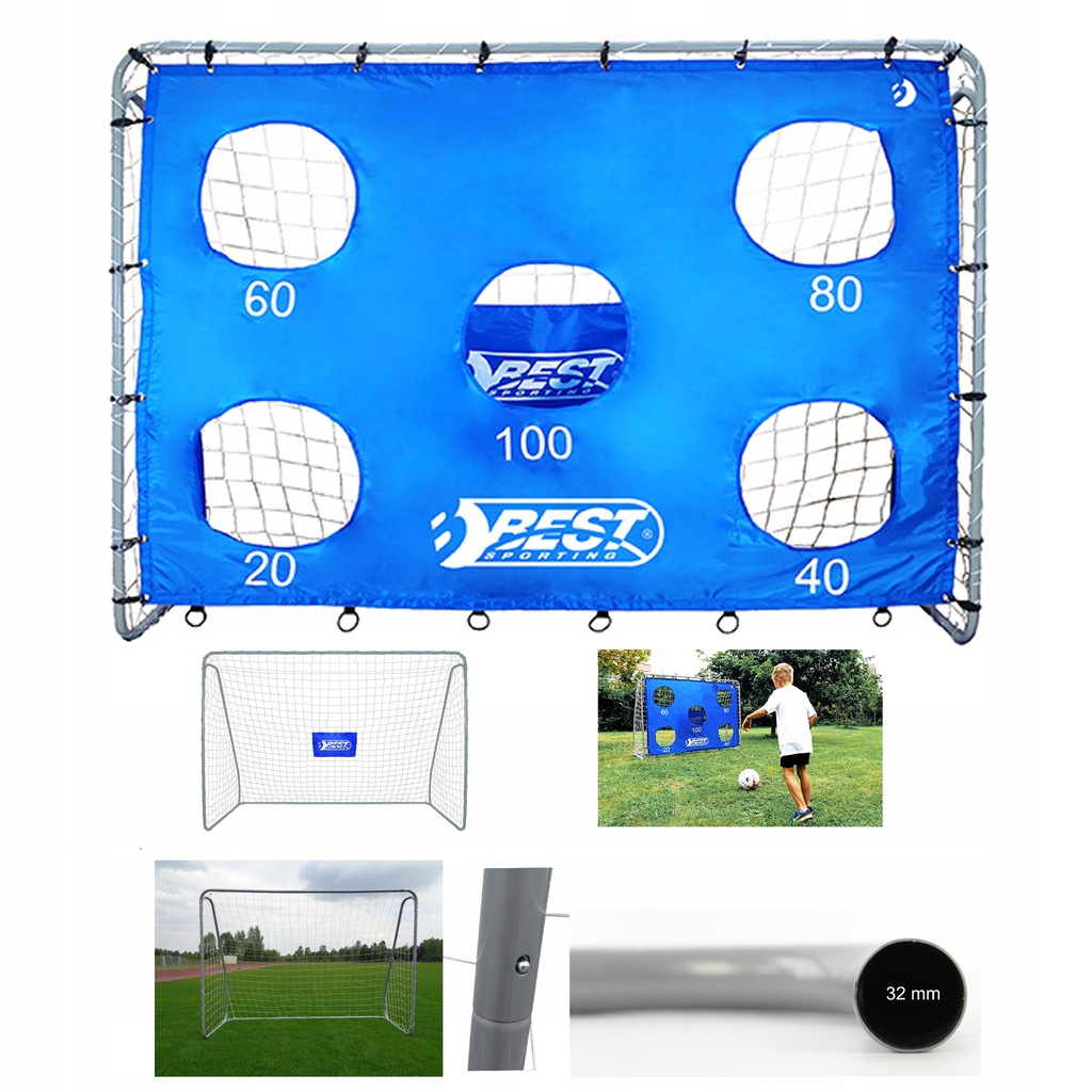 Bramka piłkarska 240 x170cm mata celności STABILNA - 9269576059 ...