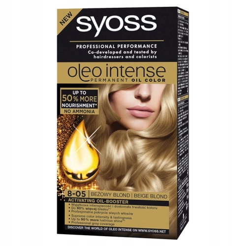 Syoss Oleo Intense farba 8-05 Beżowy Blond do włos - 12551650972 - oficjalne archiwum Allegro