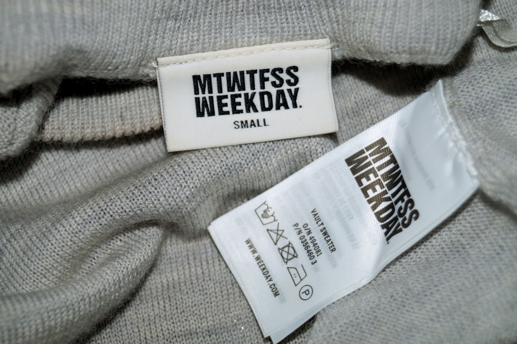MTWTFSS WEEKDAY 100% wełna merino modny J.NOWY 36 - 8669224213 ...