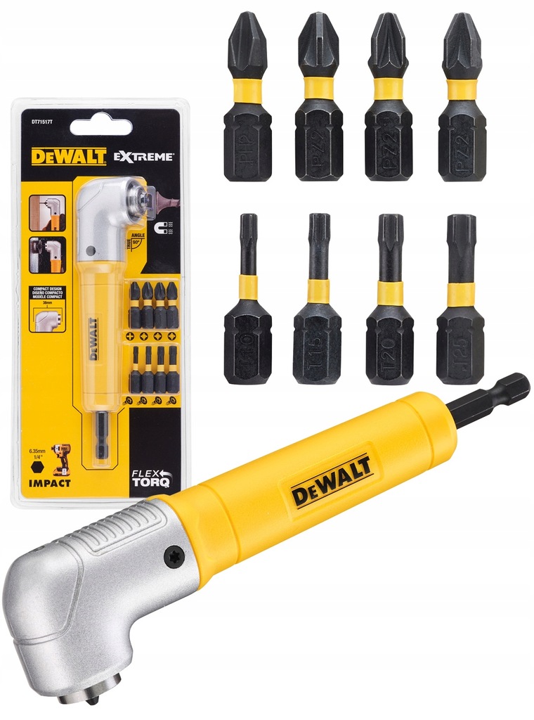 PRZYSTAWKA GŁOWICA KĄTOWA DeWalt DT71517T + bity 8 - 9675812590 ...
