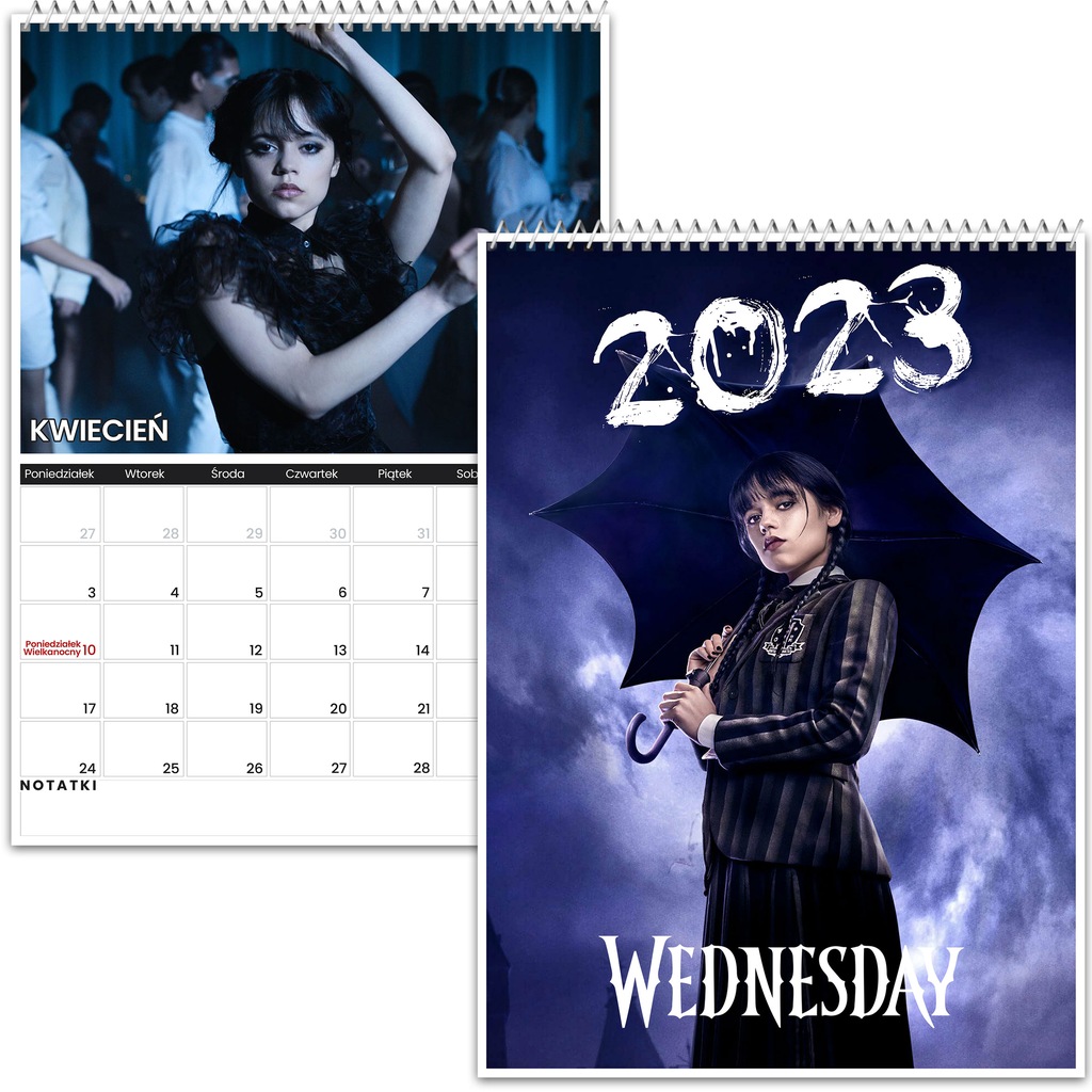 KALENDARZ ŚCIENNY A3 WEDNESDAY ADDAMS 2023 Y5 - 12989435552 - oficjalne ...