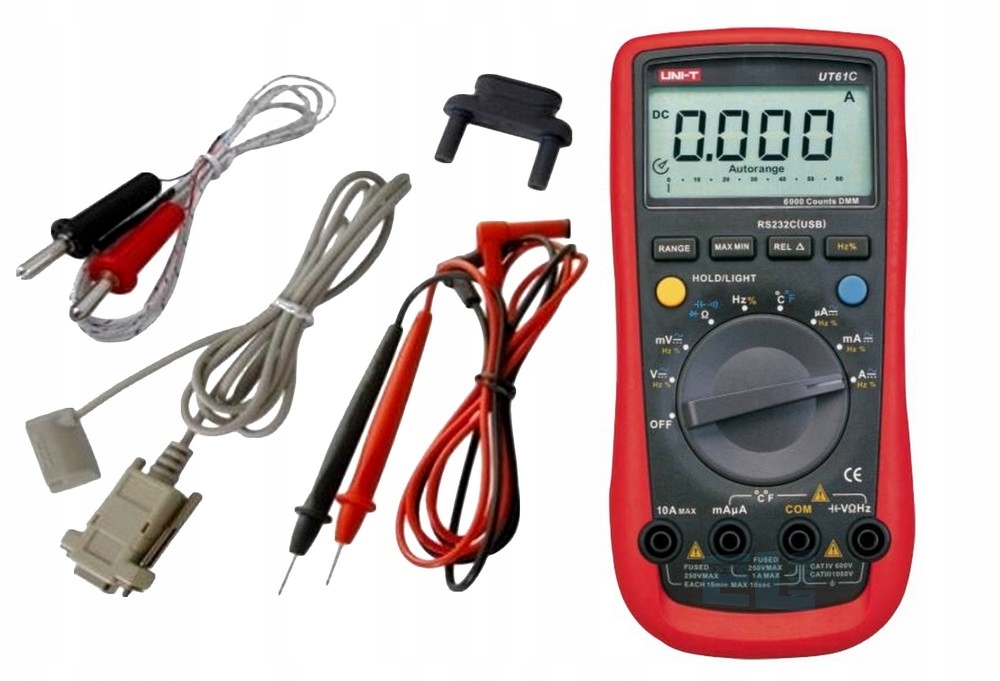 MIERNIK MULTIMETR UT61C AUTO RS232 UT-61C UNI-T 24 - 7768203045 - oficjalne archiwum Allegro