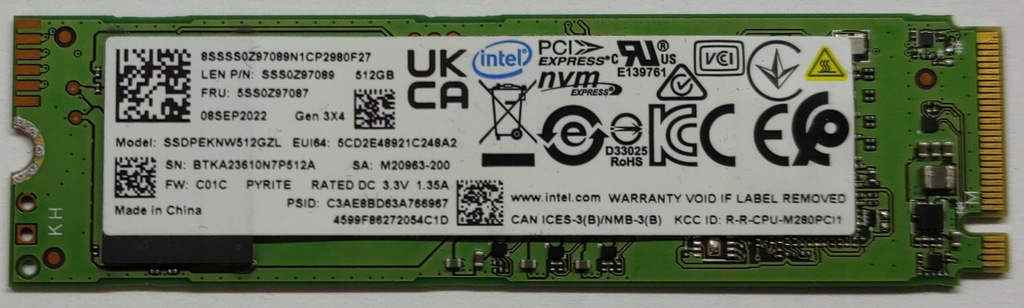 Dysk SSD INTEL M.2 660p 512GB NVMe 2280 SSDPEKNW512GZL - 15030550428 ...