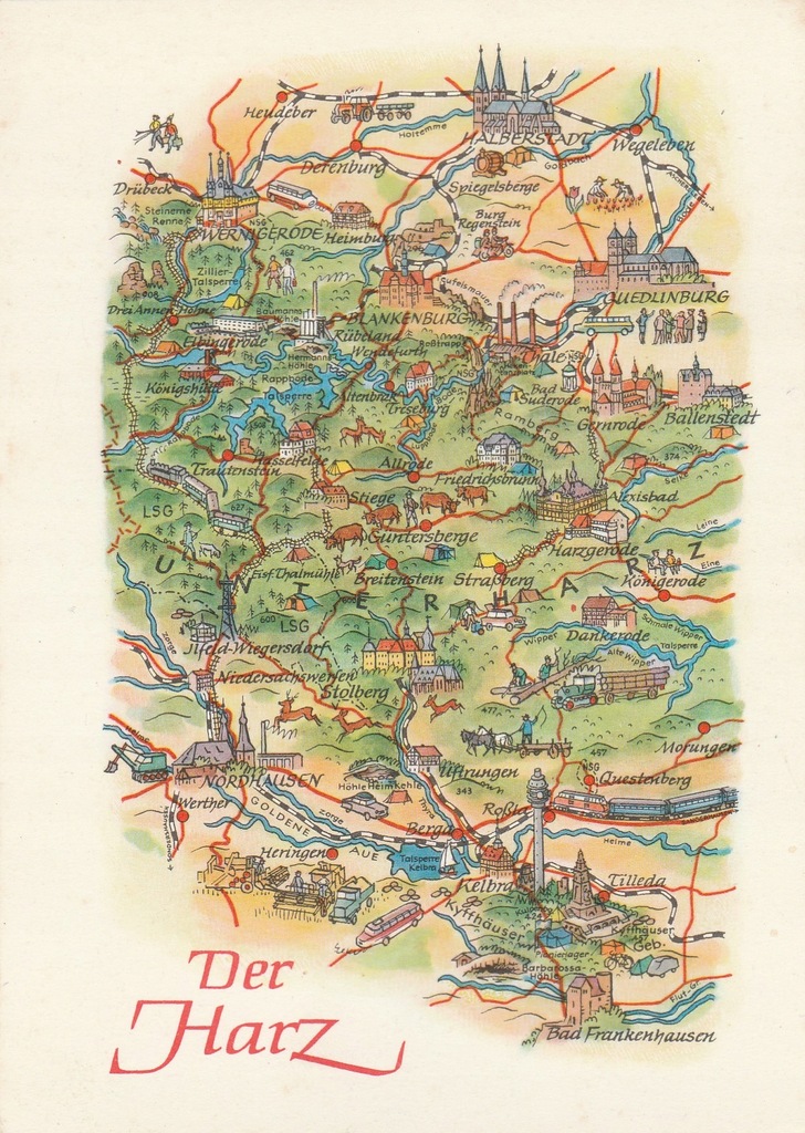 P87.Niemcy Góry Harz/Mapa Gór Harz - 13608632595 - oficjalne archiwum ...