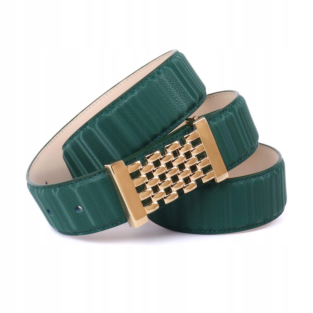 Skórzany pasek damski Anthony Crown 75 cm zielony - 13888811168 ...