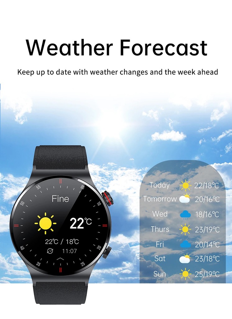 SmartWatch QW33 telefon BT, tętno, EKG, APP, PL - 13678876053 ...