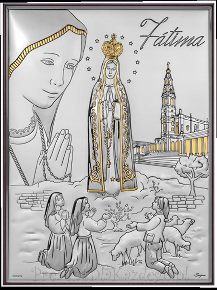 Srebrny obrazek Matka Boska Fatimska Maryja Fatima - 11330867987 ...