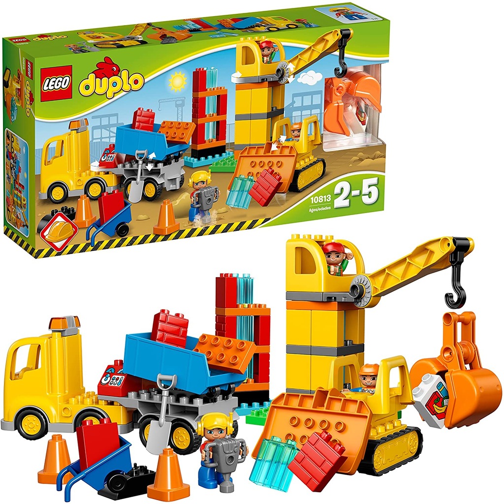 LEGO DUPLO 10813 Wielka Budowa Dźwig Ciężarówka - 9549406020 - oficjalne archiwum Allegro