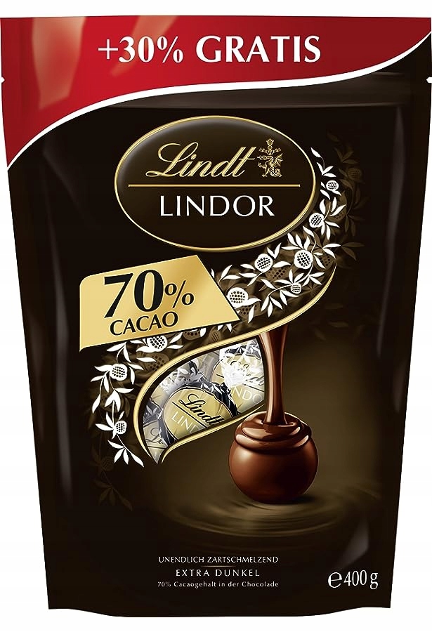 Lindt Lindor Kulki Dark Extra 70% 400g - 14164263550 - oficjalne ...