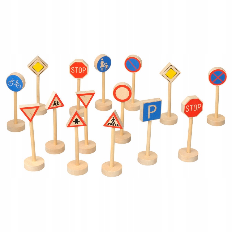 DREWNIANE ZNAKI DROGOWE Z PODSTAWKAMI GOKI WM397 - 8122845626 - oficjalne archiwum Allegro
