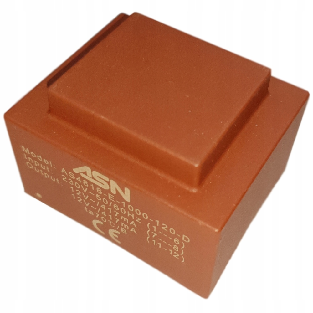 Transformator 2x12V 10W EI48 do druku zalewany ASN - 10170710382 - oficjalne archiwum Allegro