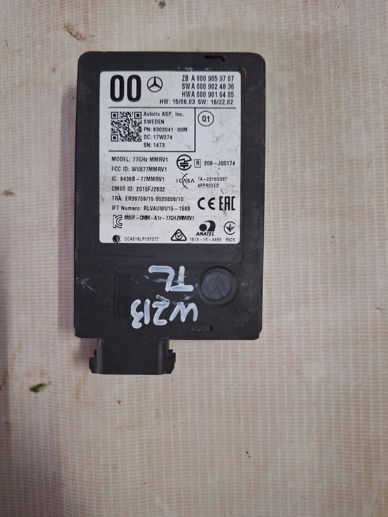 MERCEDES W213 kombi RADAR CZUJNIK SENSOR LEWY TYŁ A0009059707 ...