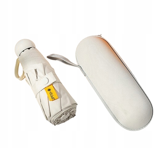 Parasolka składana z pokrowcem beżowy AE028 - 14929433667 - oficjalne archiwum Allegro