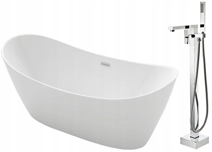 WANNA WOLNOSTOJĄCA 180 ŚNIEŻNOBIAŁA +SYFON +KOREK - 12647397165 ...