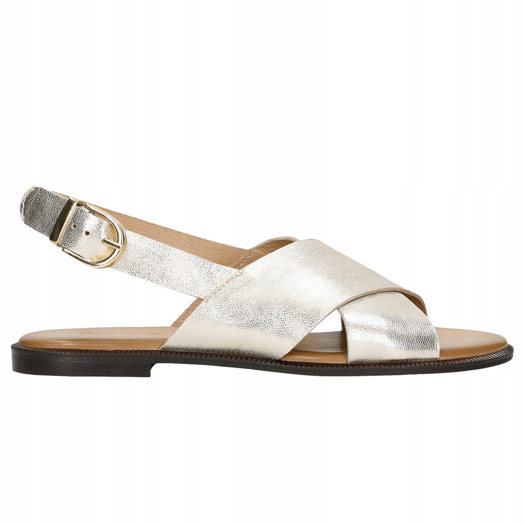 Wojas Sandały damskie skórzane złote r. 37 - 12081036756 - oficjalne ...