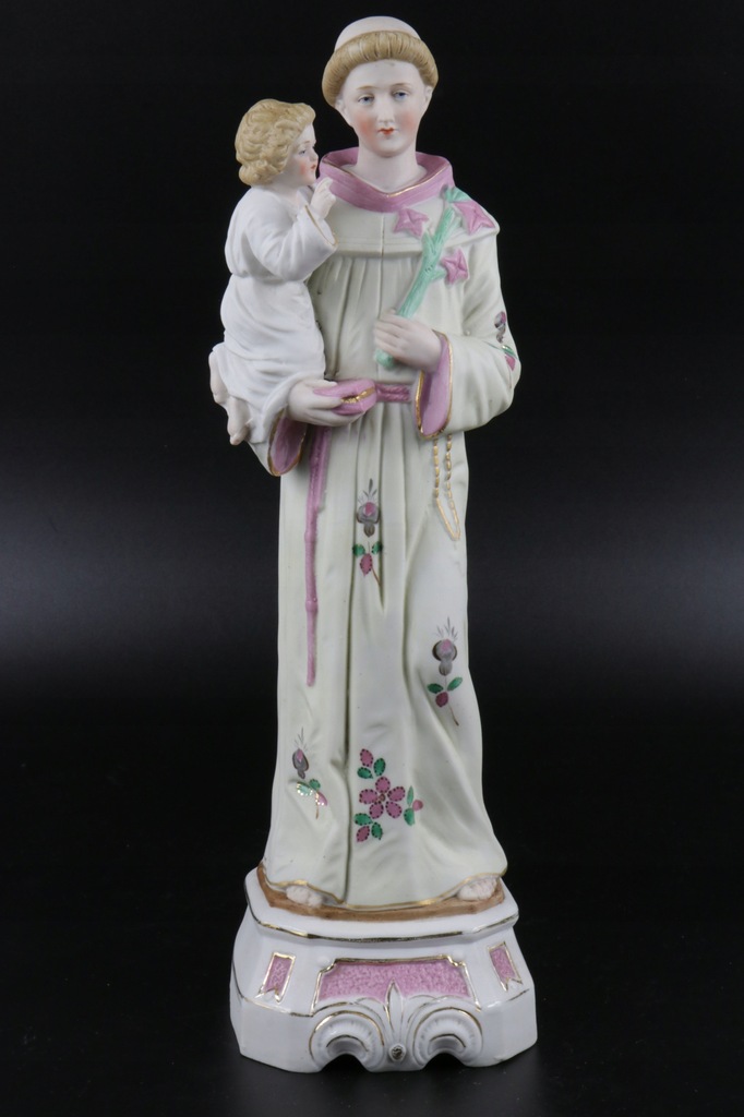 Św. Antoni z Padwy biskwit figurka 1900 Antyk - 13179971945 - oficjalne ...