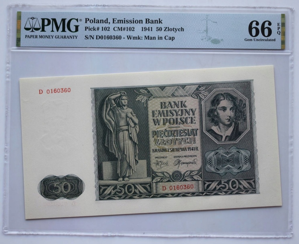 50 złotych 1941 PMG 66 EPQ - 12559041136 - oficjalne archiwum Allegro