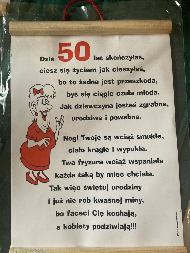 Dyplom prezent dla 50 -latki gadżet na urodziny - 13416319609 - oficjalne archiwum Allegro