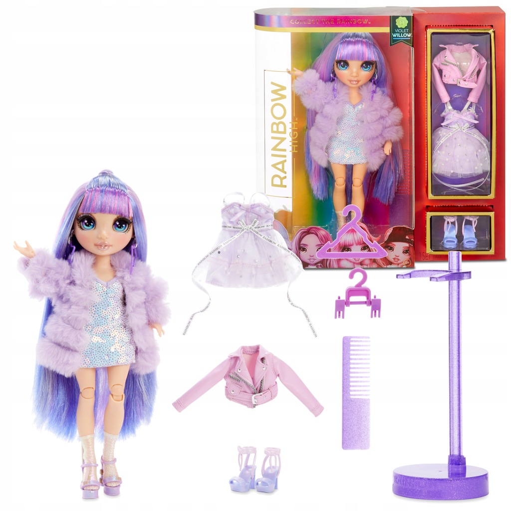 RAINBOW HIGH LALKA MODOWA ZESTAW FIOLETOWA VIOLET - 12850162903 ...